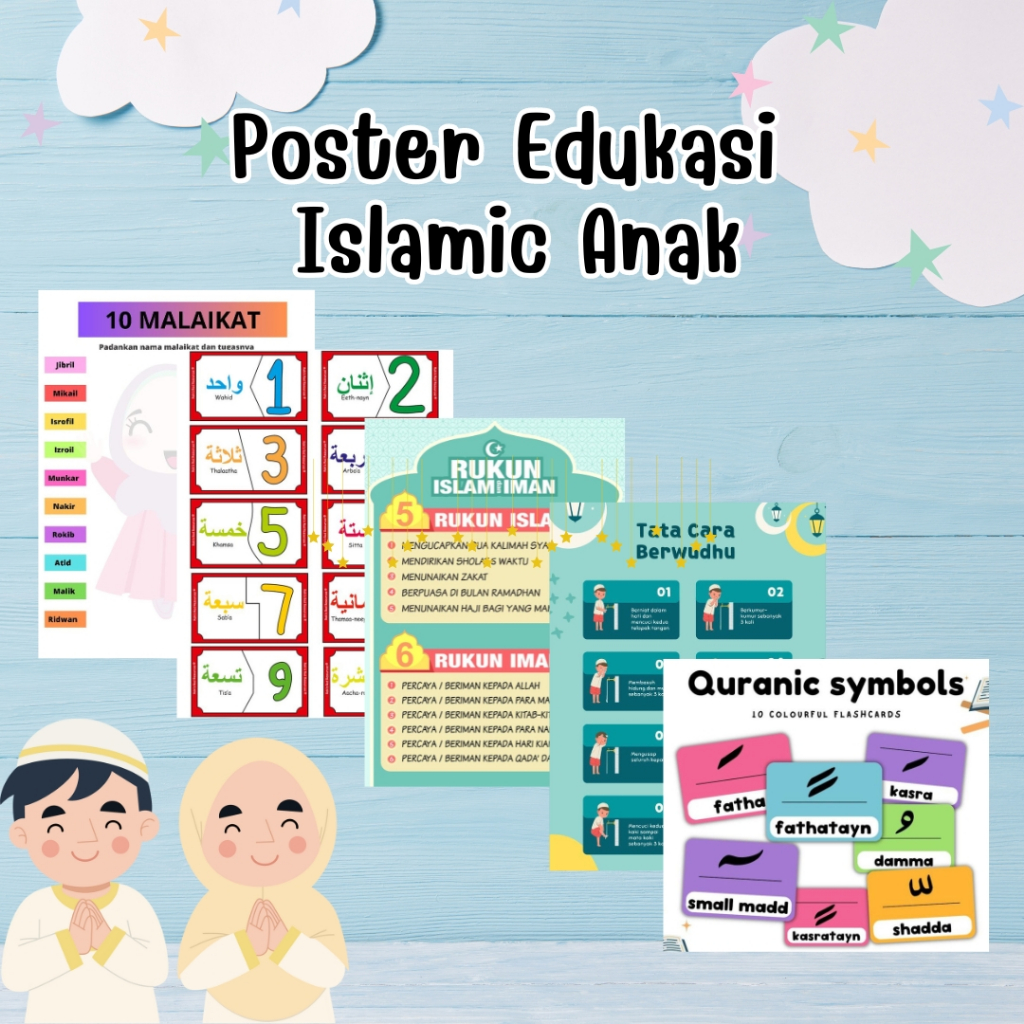 Jual Poster Edukasi Islamic Anak Belajar Untuk Pendidikan Islam ...