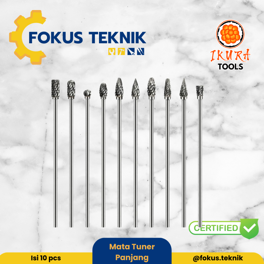 Jual Mata Tuner Set 10 Pcs PANJANG Cuner Rotary Korek Motor IKURA ...