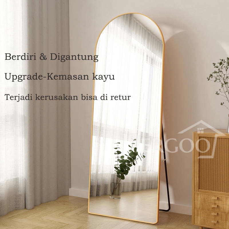 Jual [Upgrade-Kemasan kayu] Standing mirror 160 X 50CM Full Body Cermin ...