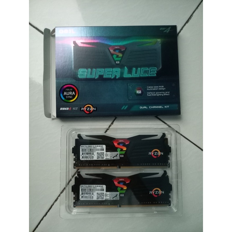 Jual RAM PC GEIL SUPER LUCE SYNC RGB DDR4 2x8GB 3200MHz RAM PC DDR4 RAM ...