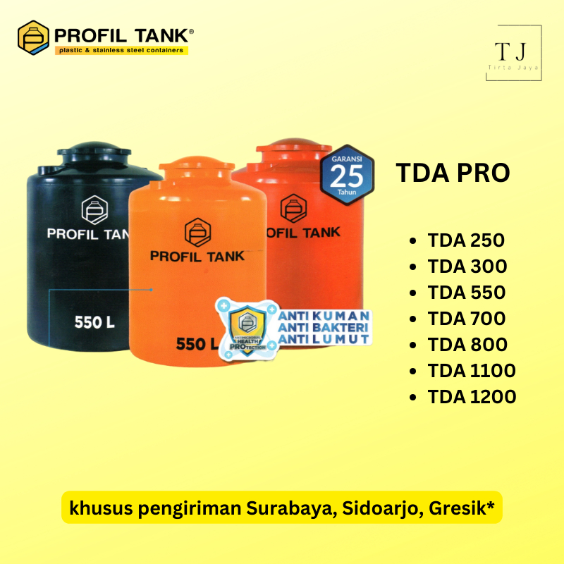 Jual Tandon Air PROFIL TANK TDA PRO 250L 550L 800L 1200L Anti Kuman ...
