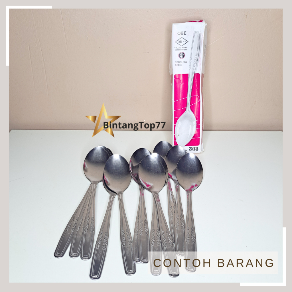 Jual Sendok Makan Stainless OBE No.303 (1 Lusin) / Alat Makan (12 pcs ...