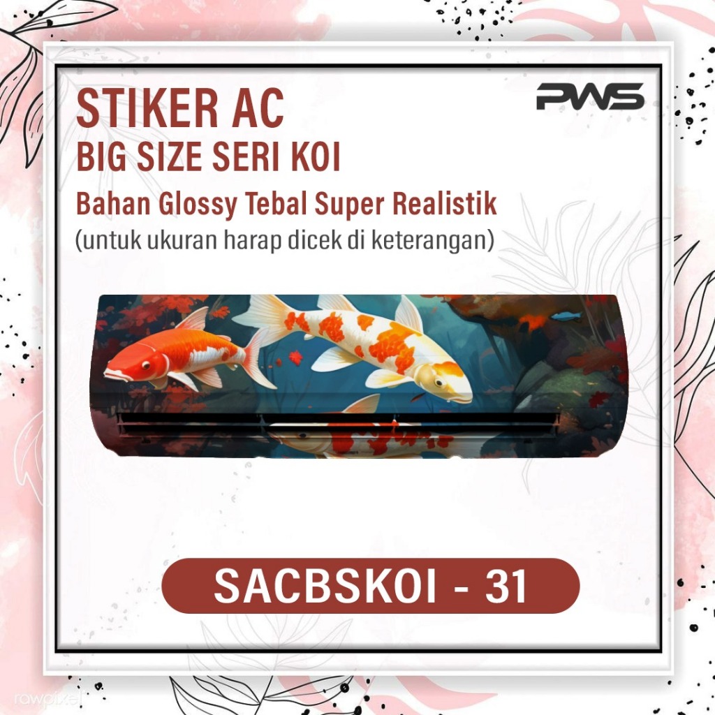 Jual Sticker AC Rumah Motif Ikan Koi Terbaru/Stiker AC Bebas Custom ...