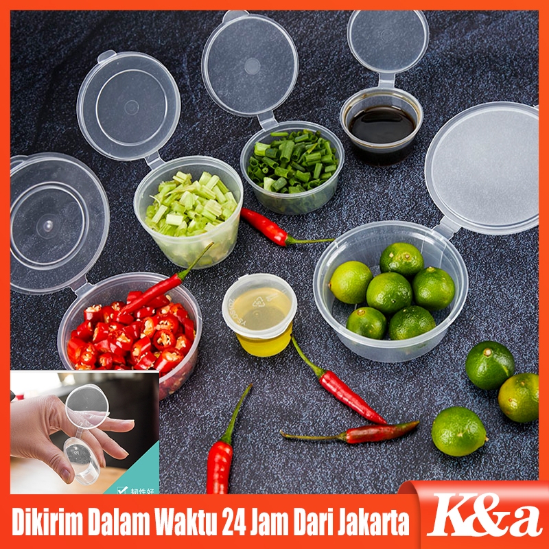 Jual Thinwall Cup 25ml 35ml 60ml 100ml 150ml Per Pack Bulat Cup Sambel ...