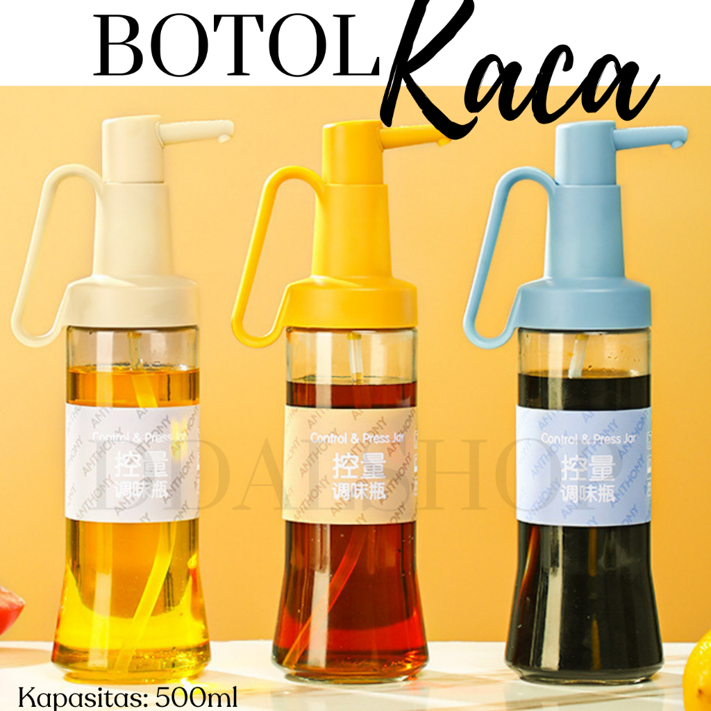 Jual Botol Tempat Minyak Goreng Kecap Cuka Bahan Kaca PET 500ml Model ...