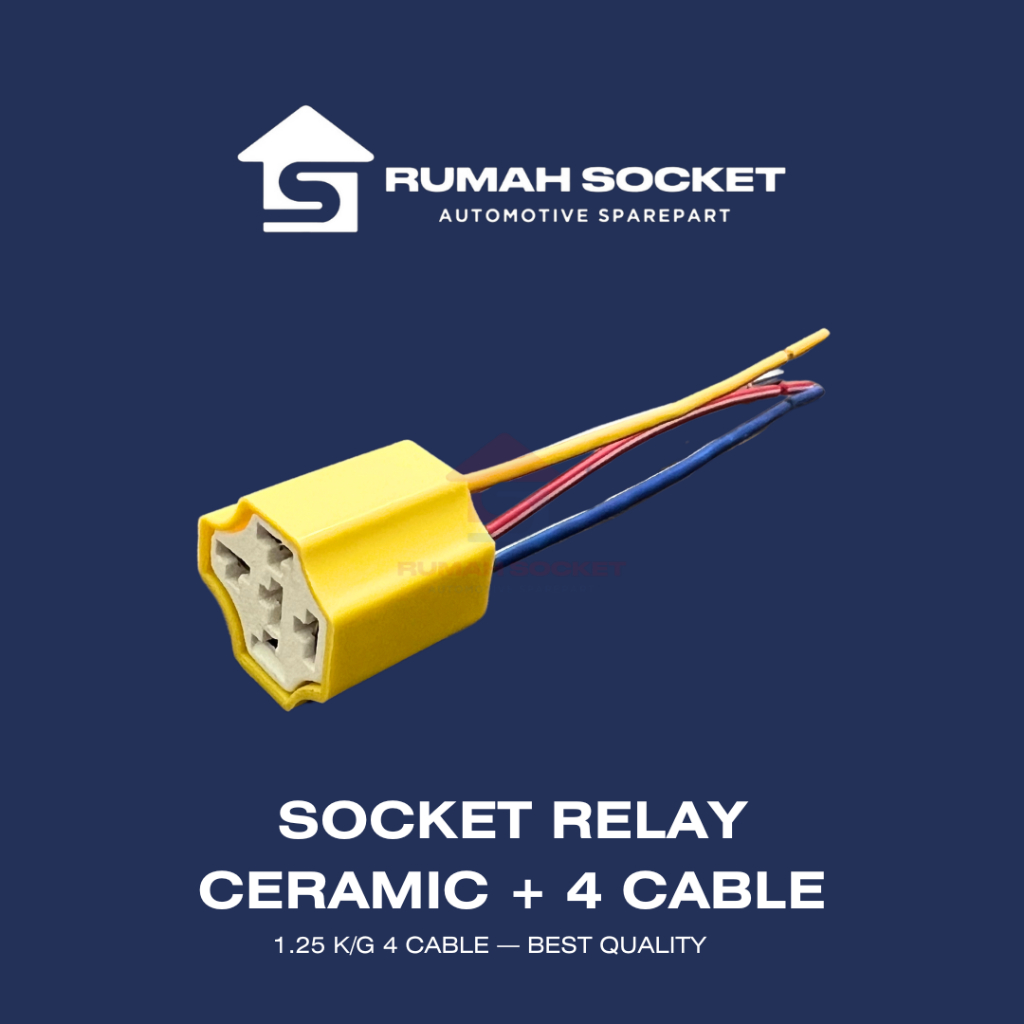 Jual SOCKET CABLE RELAY CERAMIC / SOKET KABEL RUMAH RELAY KERAMIK KAKI ...