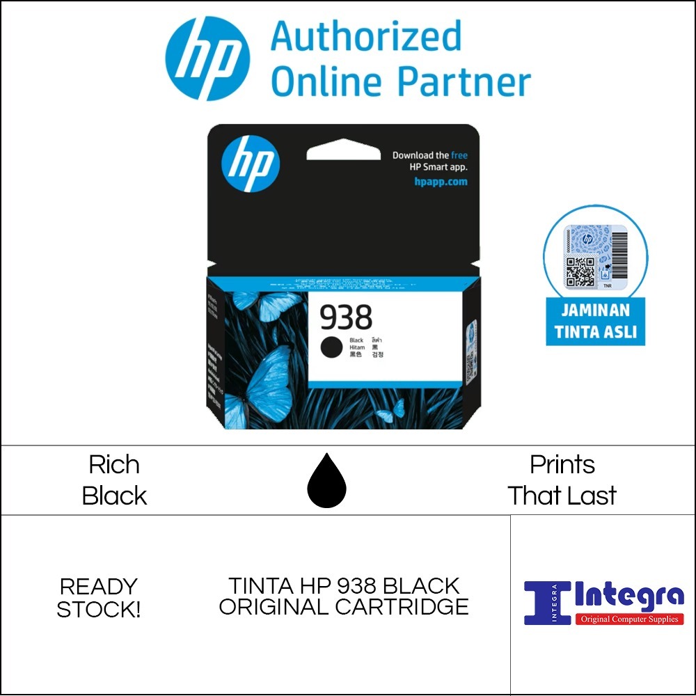 Jual Tinta HP 938 Black Original Ink Cartridge Tinta Printer HP ...