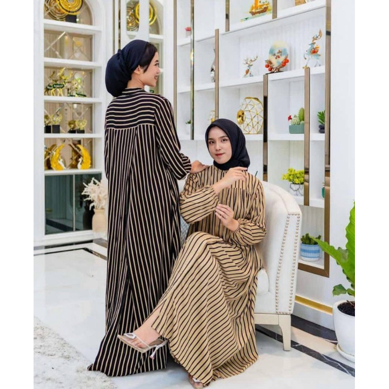 Jual Gamis Wanita Abaya Kaftan Premium Salur Gamis Jumbo | Shopee Indonesia