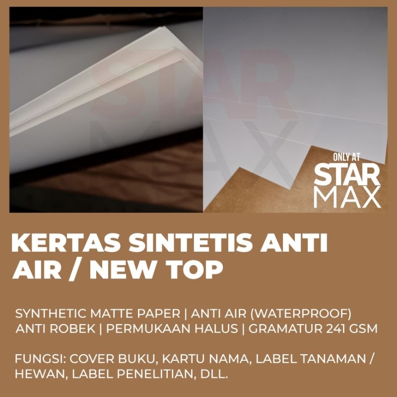 Jual [MIN ORDER 3 LBR] PER LEMBAR | Kertas Sintetis Anti Air ...
