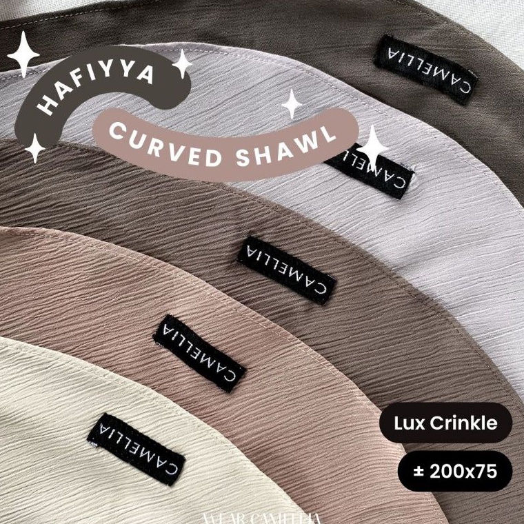 Jual KODE K3V Hafiyya Curve Shawl Pashmina Oval Matte Lux Crinkle ...