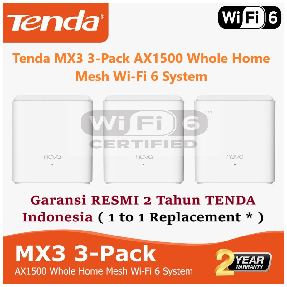 Jual Tenda MX3 3-Pack AX1500 Whole Home Mesh Wi-Fi 6 System | Shopee Indonesia