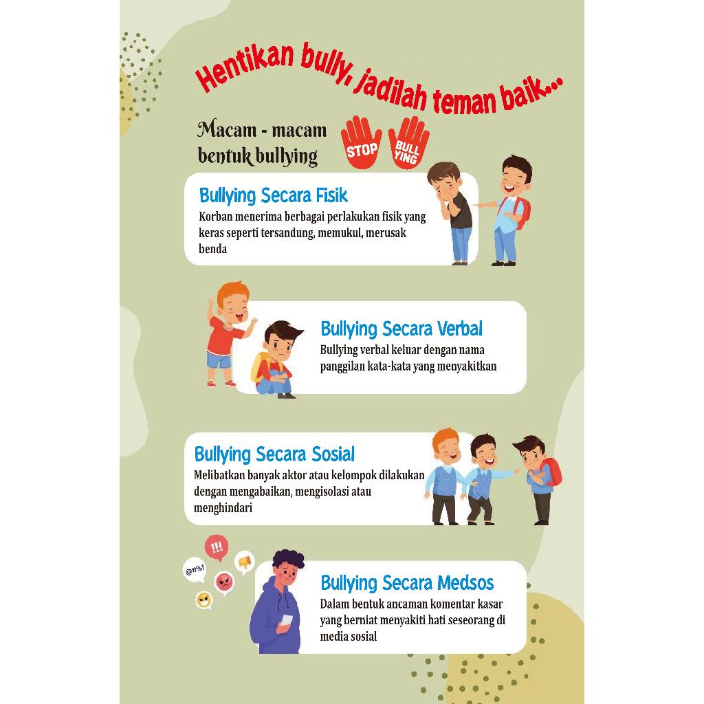 Jual Poster macam maca bullying / Edukasi pembelajaran SD / Poster SD ...
