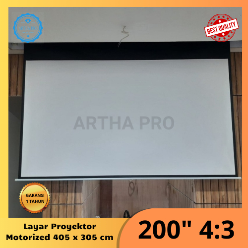Jual Layar Proyektor Elektrik 200 inch 4 x 3 Meter Screen Motorized ...