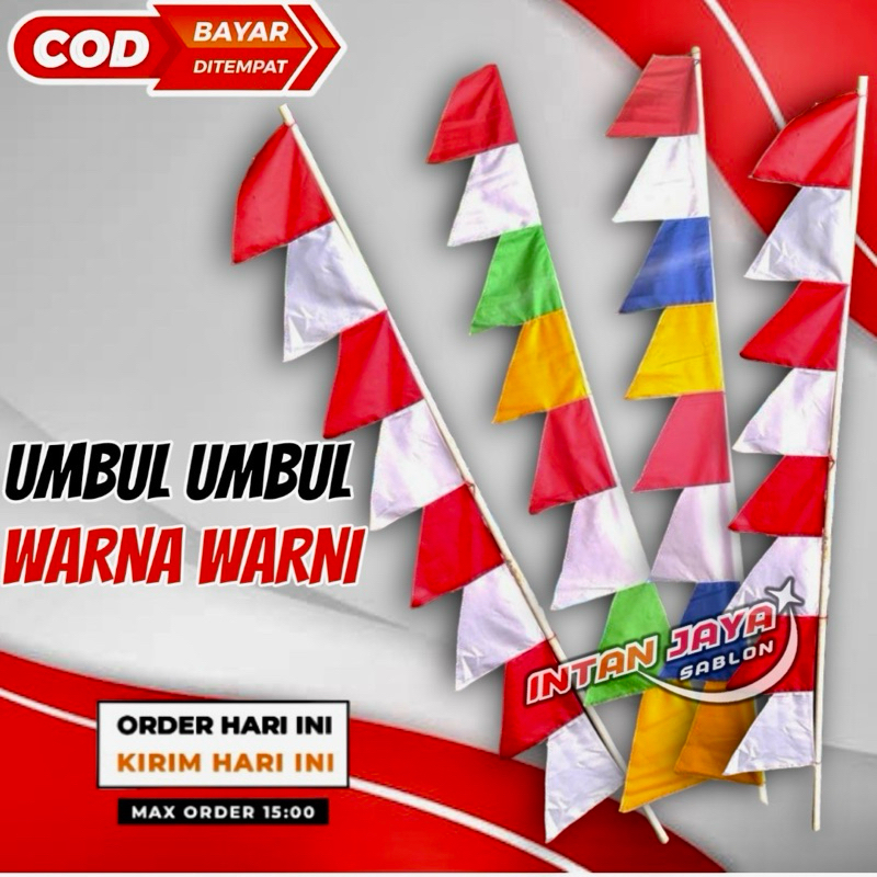 Jual Bendera Umbul Umbul Polos Warna Warni isi 20 Pcs (1Kodi) | Shopee Indonesia