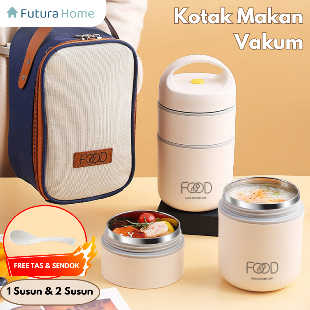 Jual FUTURA Kotak Makan Susun Termos Isolasi Vakum Stainless Steel Anti ...