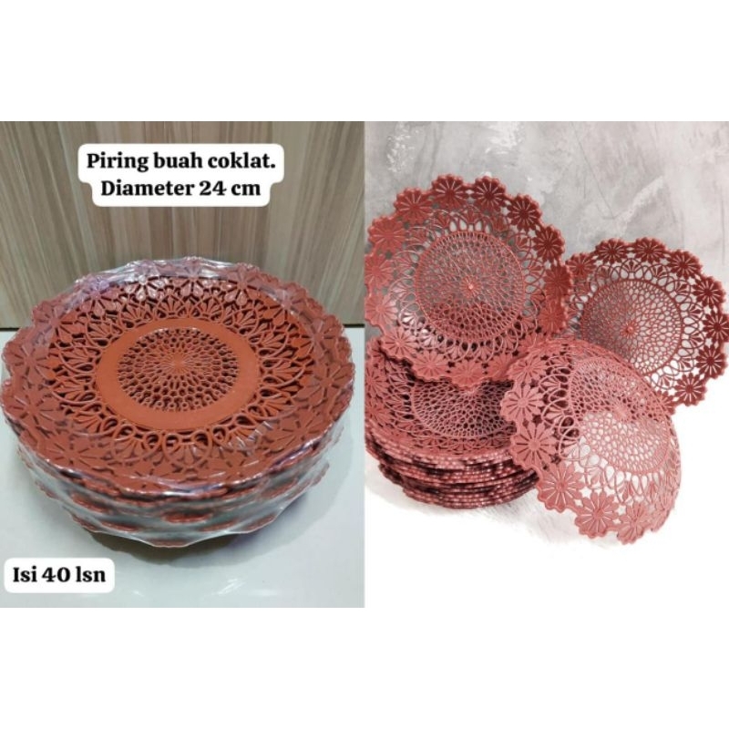 Jual Piring Rotan Anyaman Plastik Isi 12 pcs / Piring Rotan Plastik / Piring anyam plastik ...