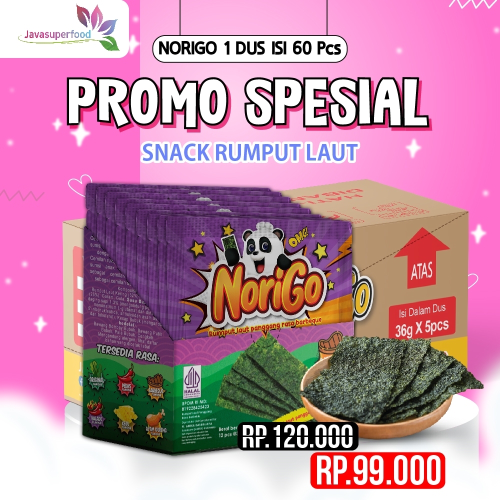 Jual [Halal] (BELI 1 DUS FREE 10 PCS) / Norigo Nori Sachet Seaweed ...