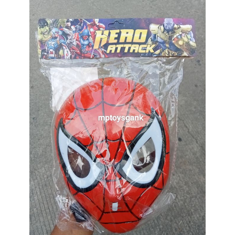 Jual Mainan Topeng Spiderman Merah LED / Topeng Hero Attack | Shopee ...