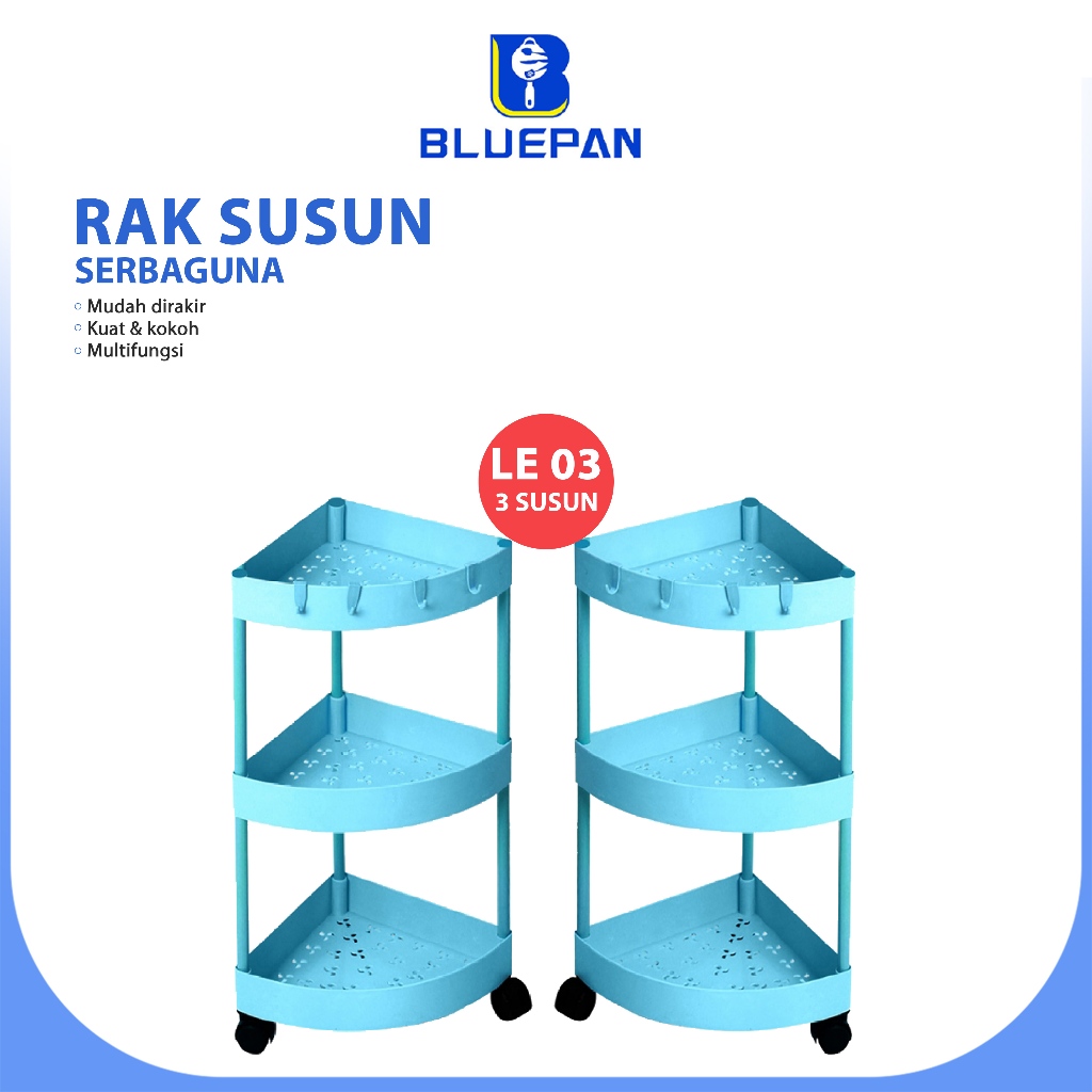 Jual Bluepan triangle rak dapur susun rak troli rak serbaguna rak ...