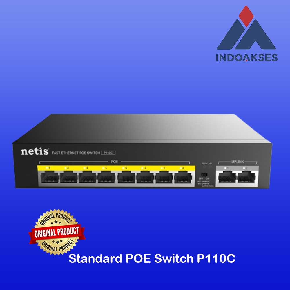 Jual NETIS P110C 8 POE + 2 RJ45 10/100 Mbps Standard POE Switch ...