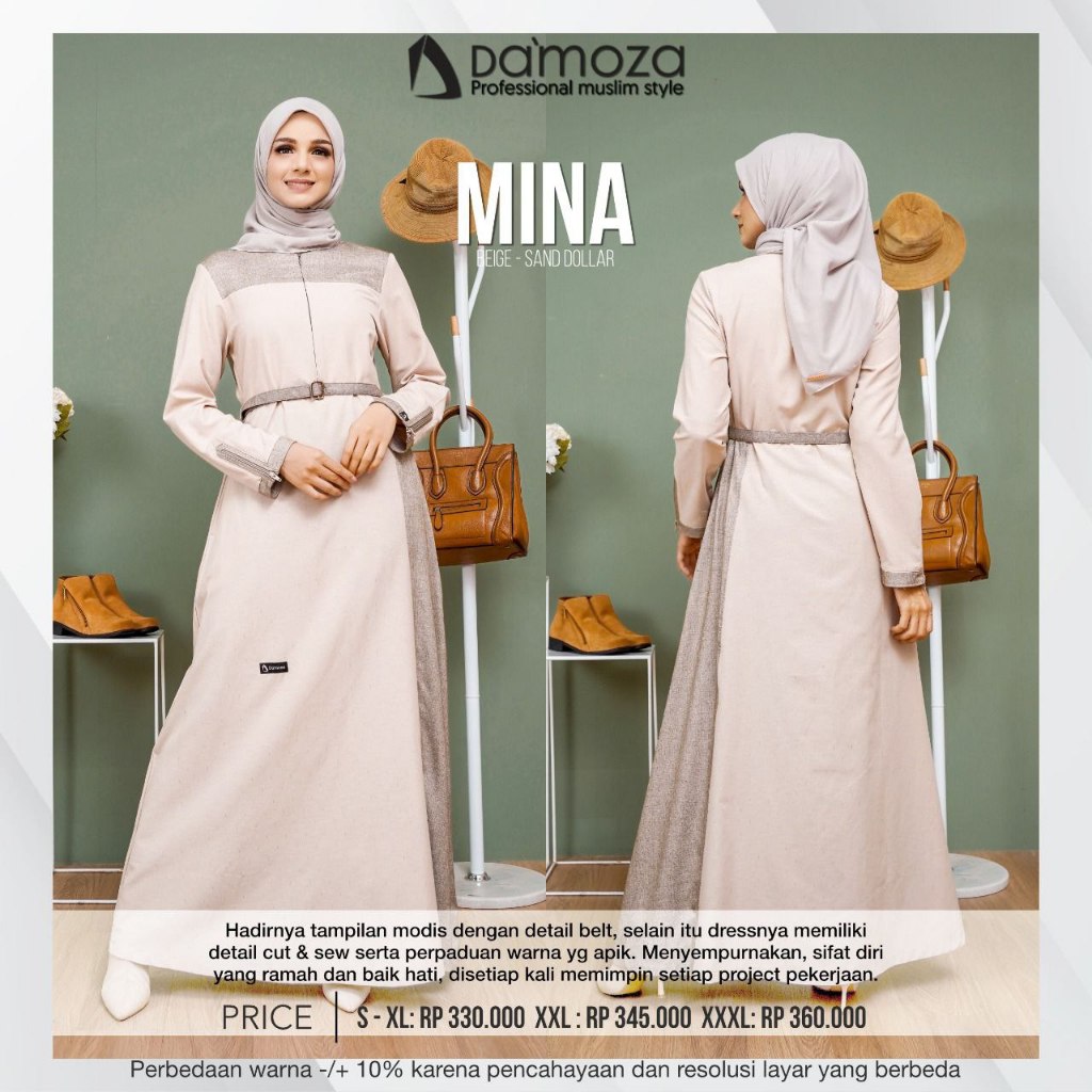 Jual GAMIS KATUN DAMOZA MINA BEIGE - SAND DOLLAR ORIGINAL I BEKASI I ...
