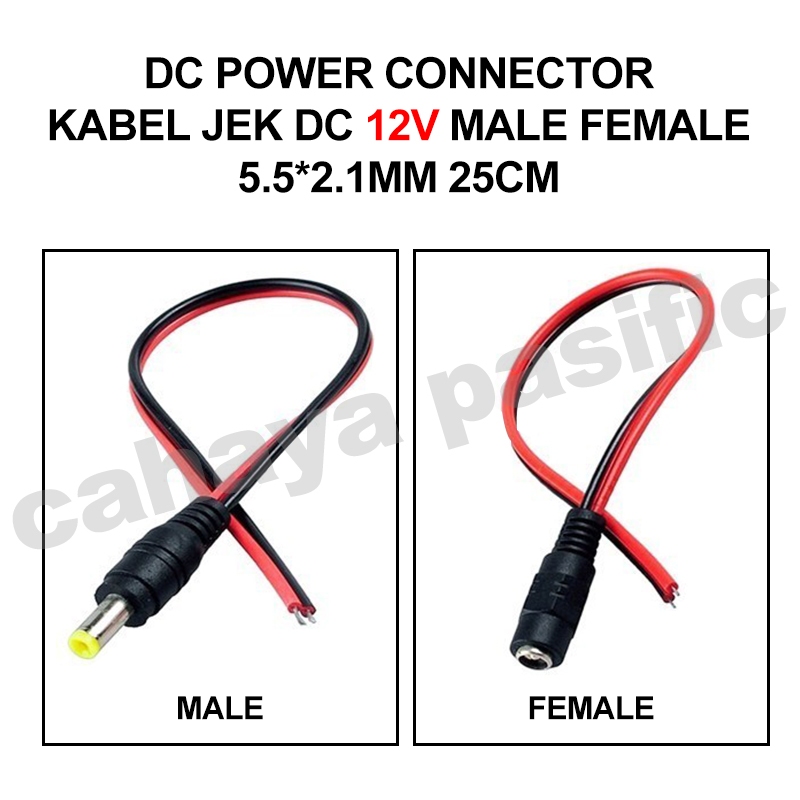 Jual Kabel Jack Jek DC 12V 25CM Power Supply Male Female Konektor ...