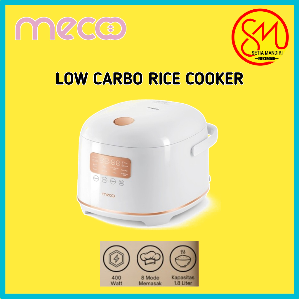 Jual MECOO Most Aesthetic Rice Cooker Low Carbo Low Sugar 400 Low Watt 1.8L Digital MC2002 ...