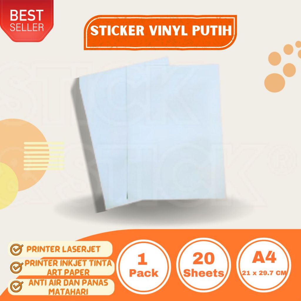 Jual STICKER VINYL SUSU (PUTIH) A4 20 LEMBAR / STIKER VINYL PUTIH ...