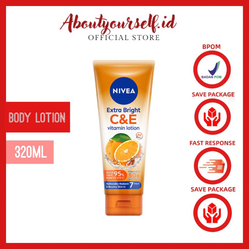 Jual NIVEA Extra Bright White Vitamin Lotion C&E 320ML / BOdy lotion nivea vitamin C & E ...