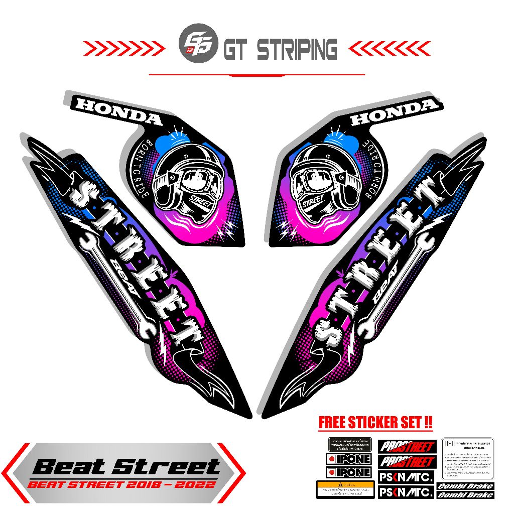 Jual STIKER BEAT STREET MOTIF 2 / STRIPING VARIASI MOTOR BEAT STREET ...