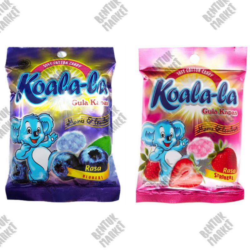 Jual KOALA PERMEN GULA KAPAS STRAWBERRY / BLUE BERRY 10gr / PERMEN ...