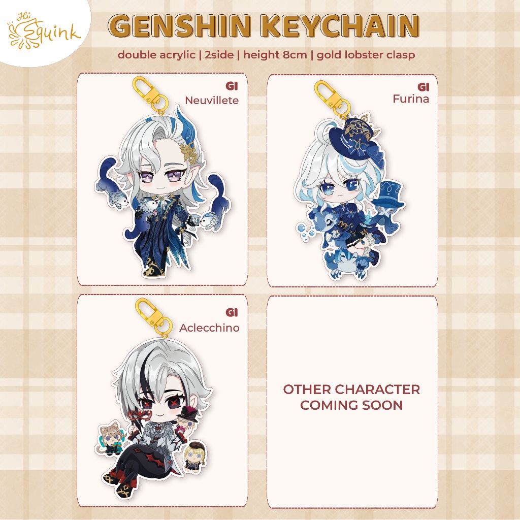 Jual Acrylic Keychain Keychain Genshin Impact characters 8cm Neuvillete ...
