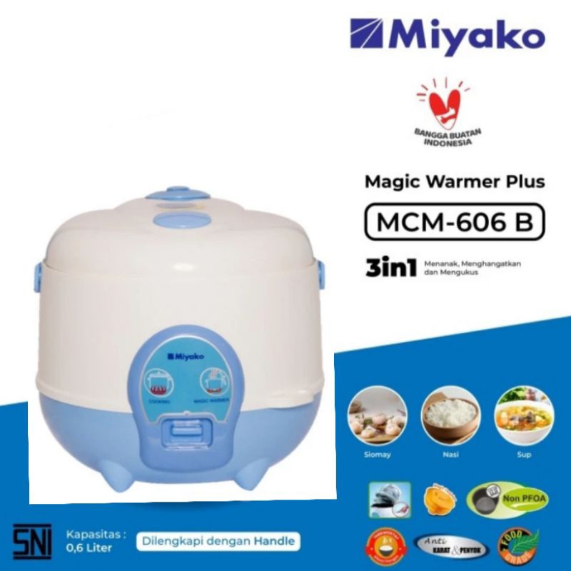 Jual Magic Com Miyako MCM - 606A/606B 0,6L 3in1/ Rice Cooker Miyako MCM-606A 0,6Liter 3in1 ...