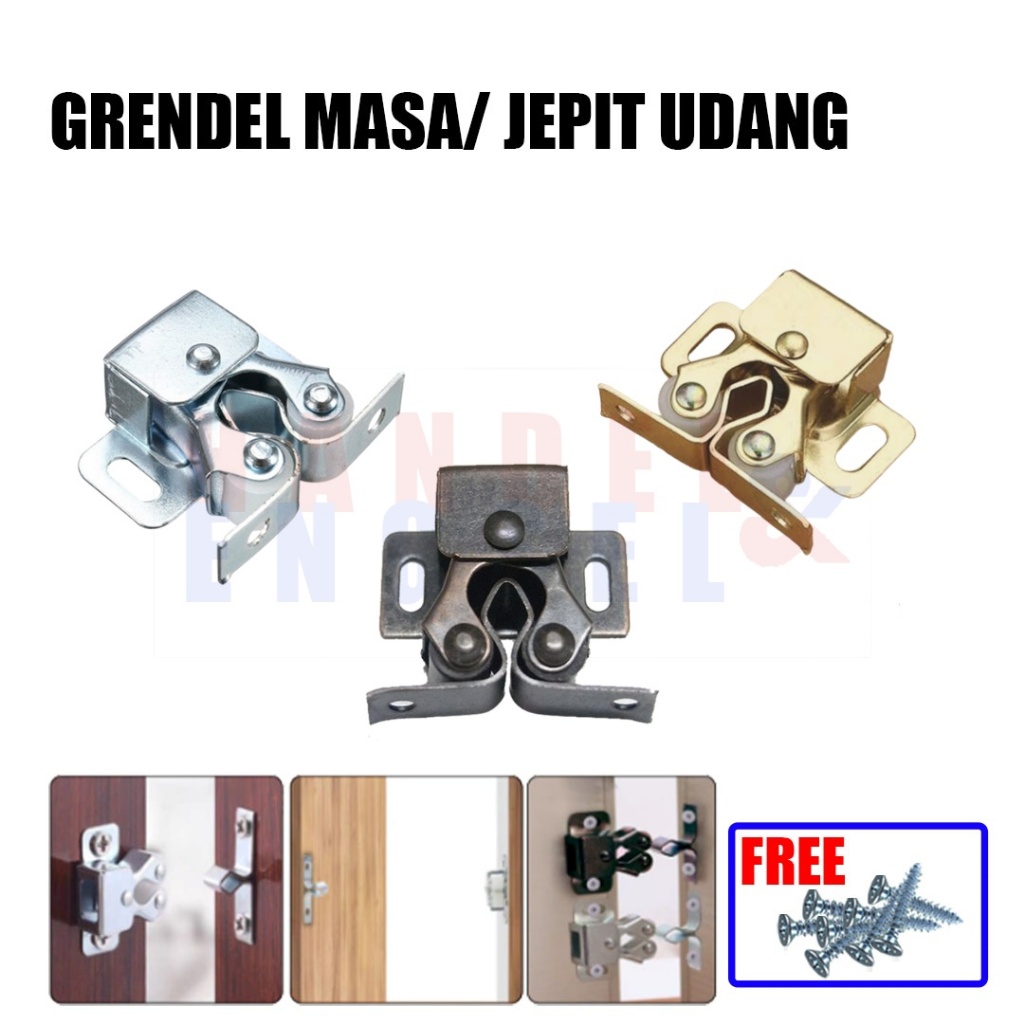 Jual Jepitan Udang Pintu Lemari / Grendel Jepit Udang Roller Catches ...
