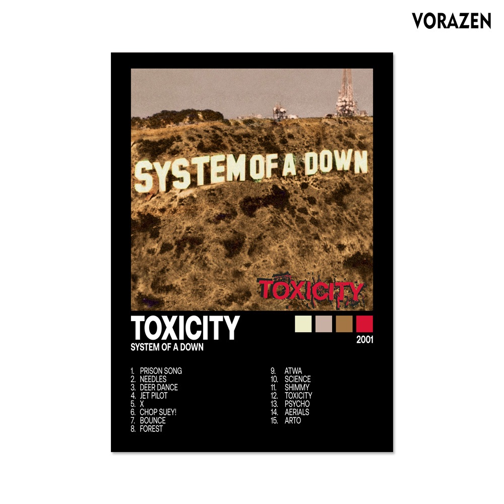 Jual POSTER SYSTEM OF A DOWN TOXICITY COVER ALBUM | POSTER MUSIK A2 A3 ...