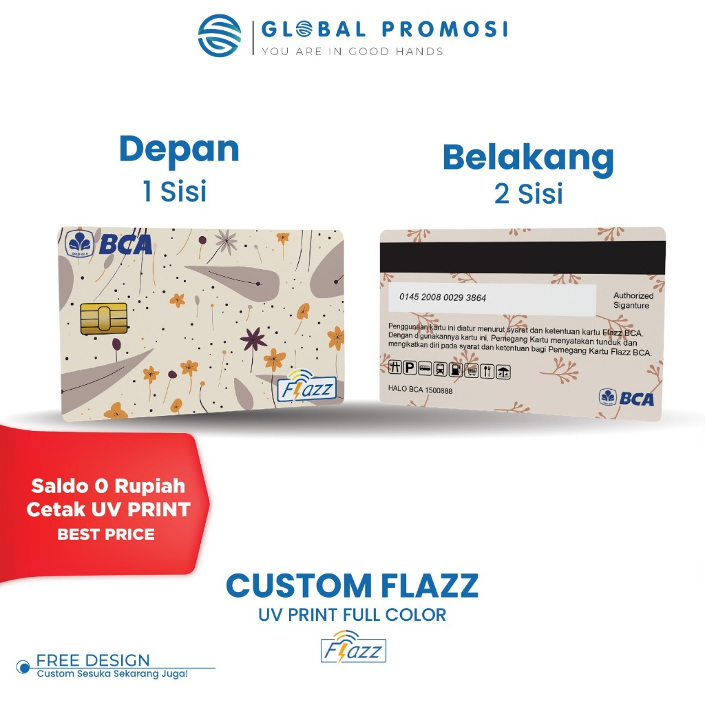 Jual Flazz gen 2 BCA Custom Cetak 1 & 2 Sisi - Custom Cetak Print UV Design Bebas Full Color ...