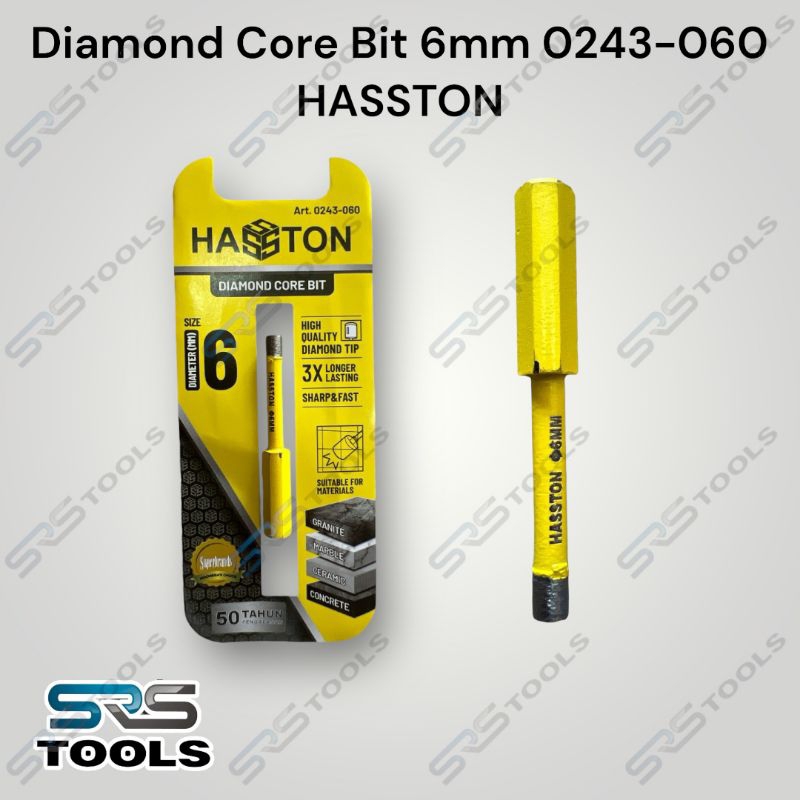 Jual HASSTON 0243-060 Diamond Core Bit 6 mm - Mata Bor Granit Keramik ...