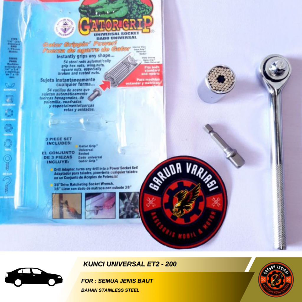 Jual Kunci ETC-200 Gator Grip Universal Socket Bolt Set | Shopee Indonesia