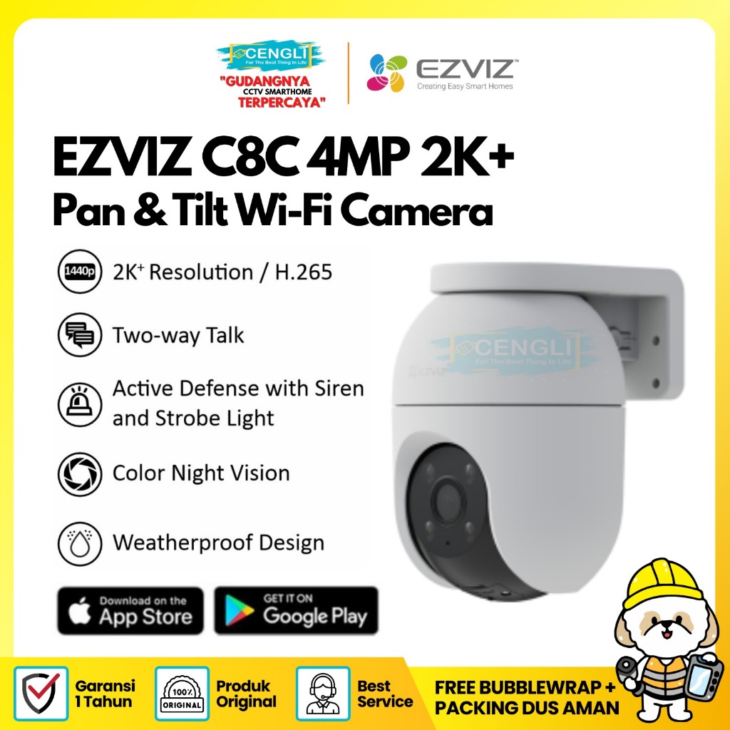 Jual IP Camera Ezviz C8C 4MP 2K+ Outdoor Pan & Tilt Wifi Camera Auto ...