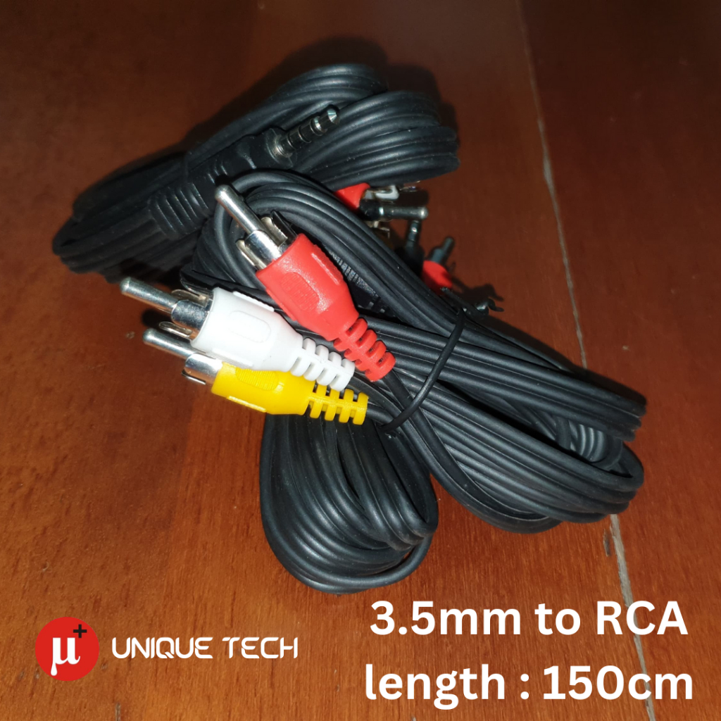Jual Kabel Audio Video Stereo AV RCA to Jack AUX 3.5mm Male 3 in 1 ...