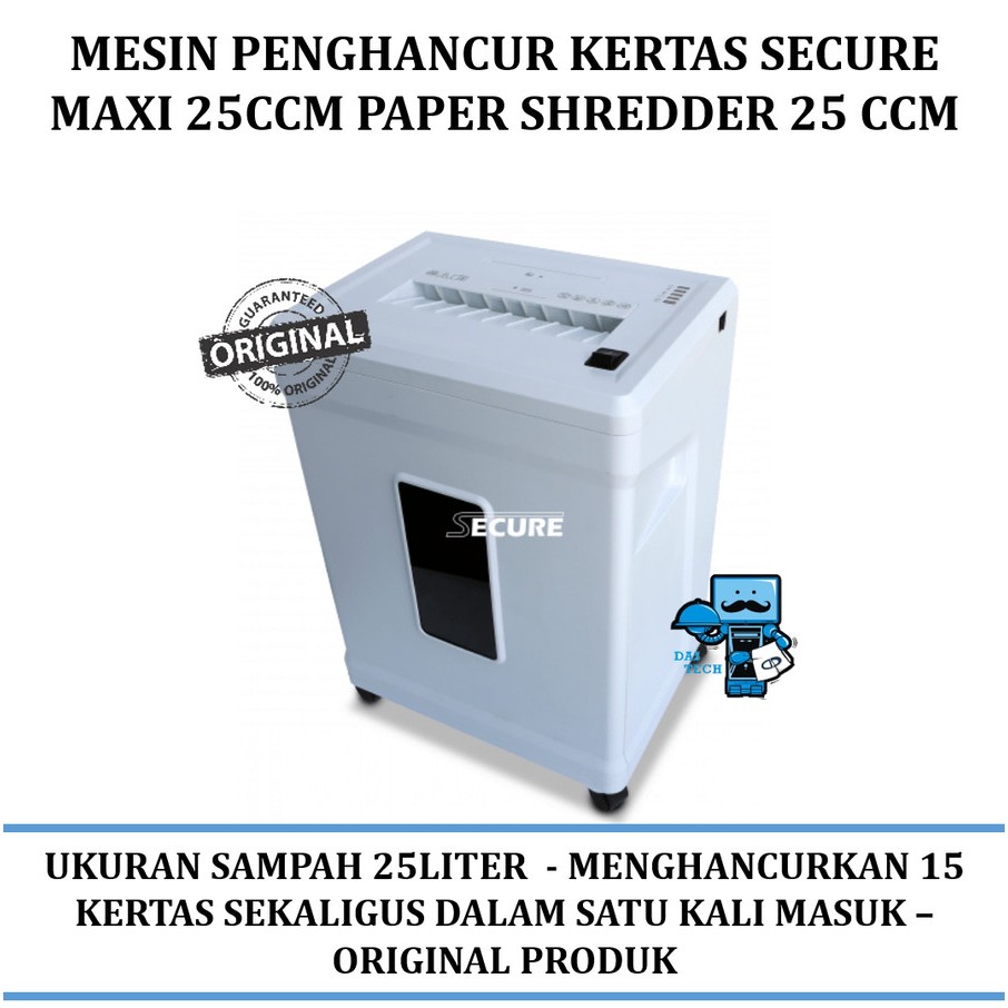 Jual Mesin Penghancur Kertas Secure Maxi 25CCM Paper Shredder 25 CCM ...