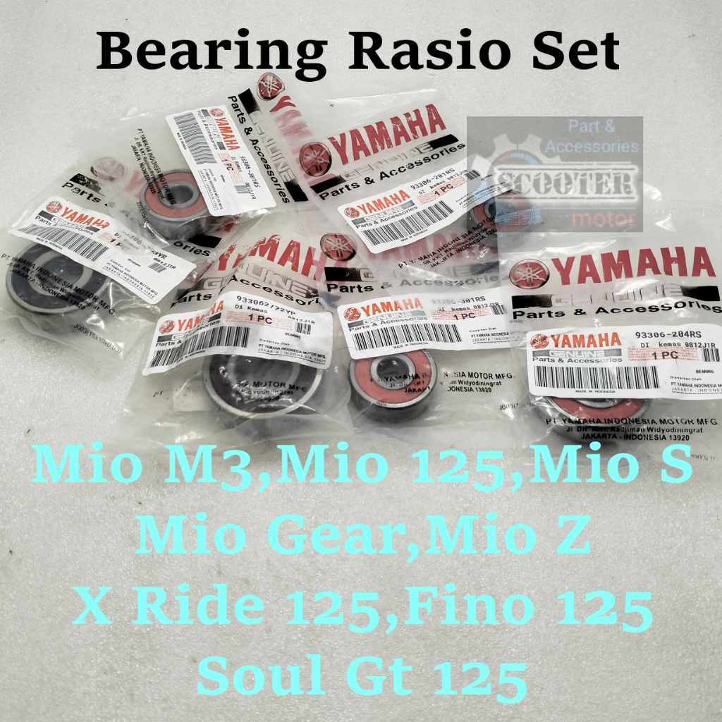 Jual Paket Bearing Rasio Set 2PH Yamaha Mio M3 Z S 125 Gear Fino Xride ...
