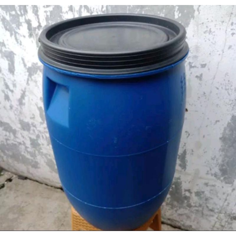 Jual Tempatsampah/tong air biru/drum plastik biru ukuran 60liter MURAH ...