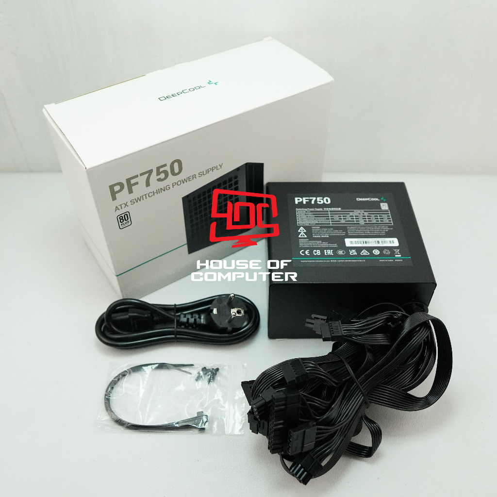 Jual POWER SUPPLY PSU GAMING DEEPCOOL 750W 80+ WHITE PF750 ALL FLAT ...