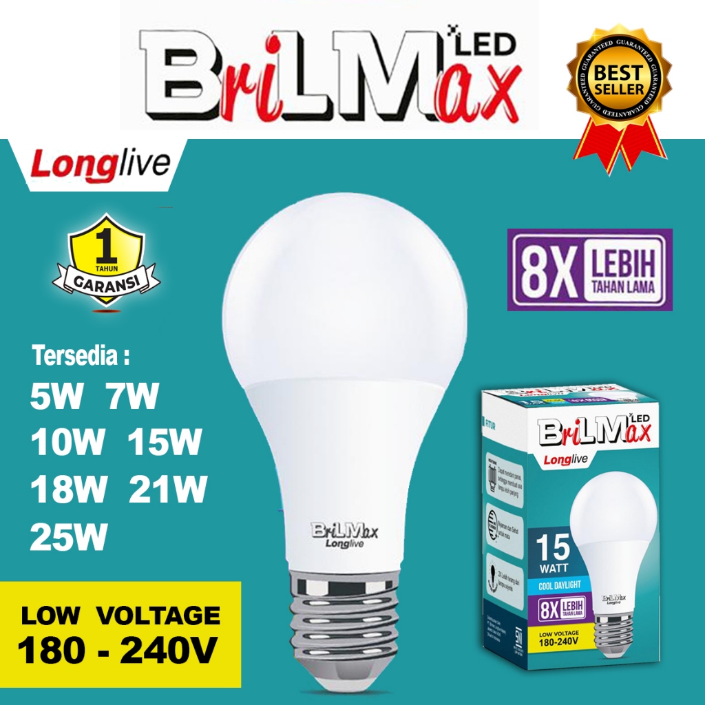 Jual Lampu LED BRILMAX LONGLIVE A BulB Lampu 18 Watt / Lampu LED 18 W ...