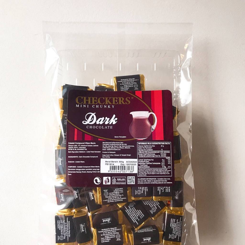 Jual Coklat Checkers Dark Chocolate 300gr | Shopee Indonesia