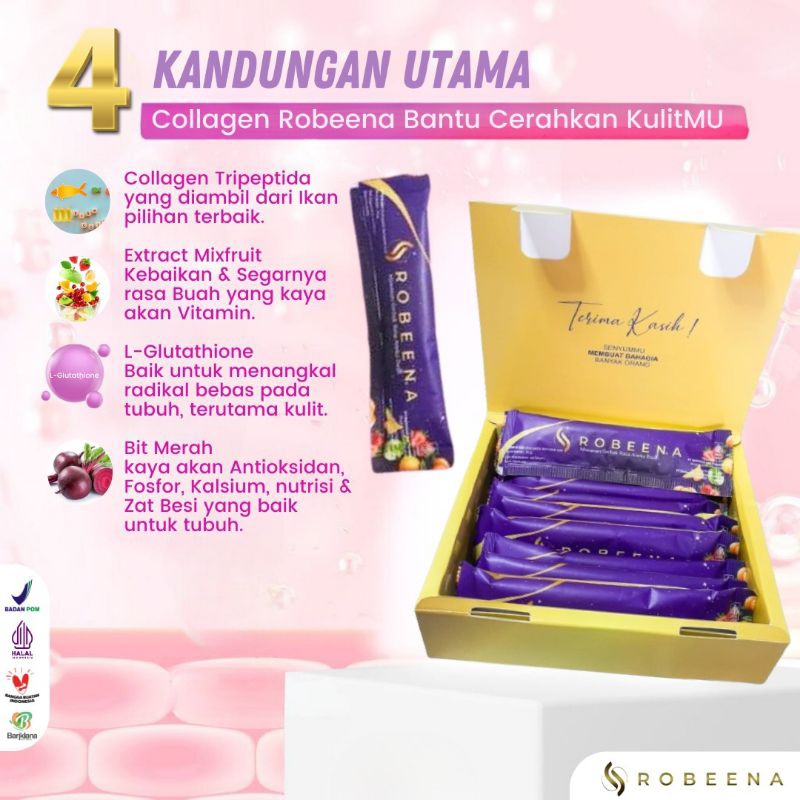 Jual Collagen Robeena minuman kecantikan isi 10sachet | Shopee Indonesia