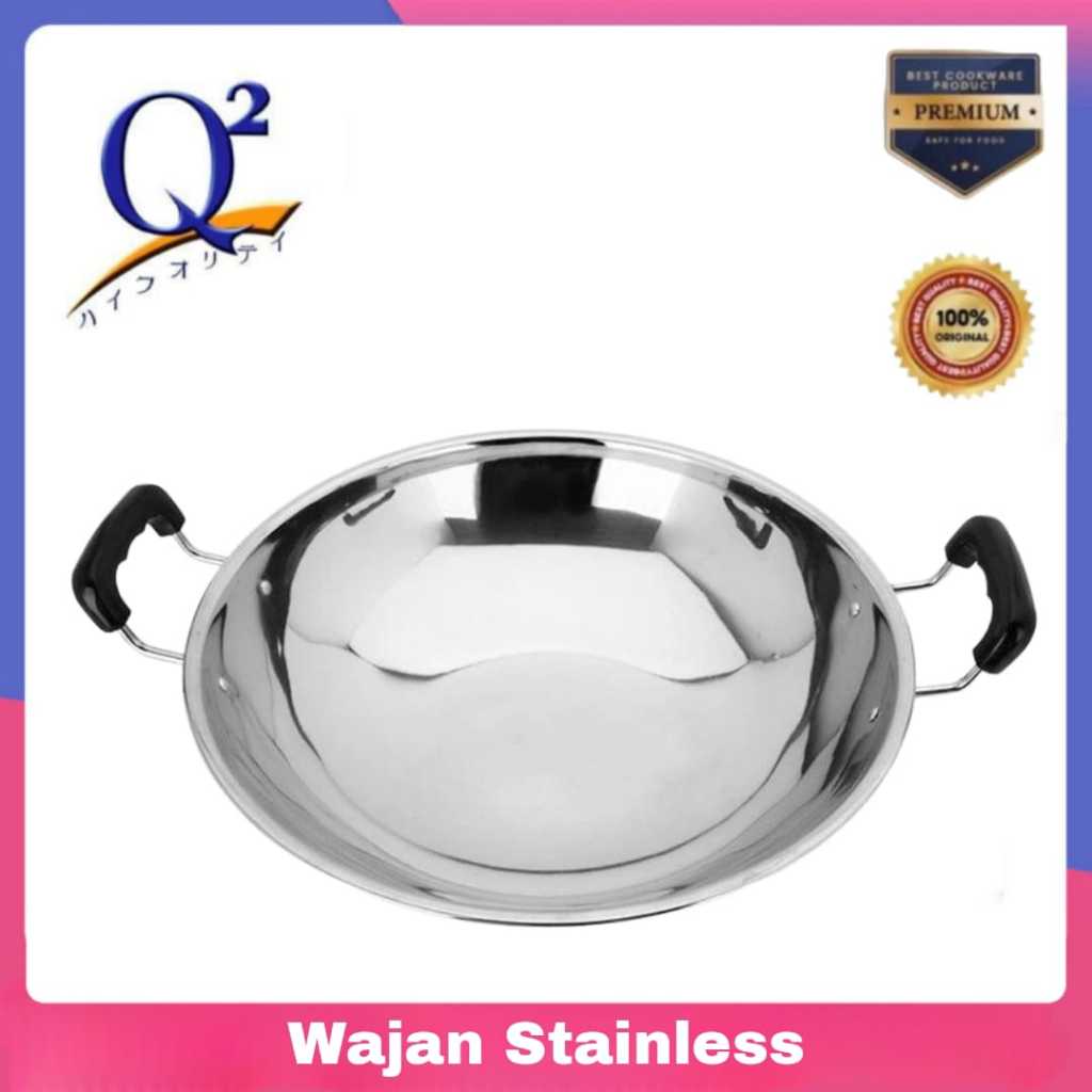 Jual Wajan Stainless Jumbo 34-38-40cm Penggorengan Anti Lengket Panas ...