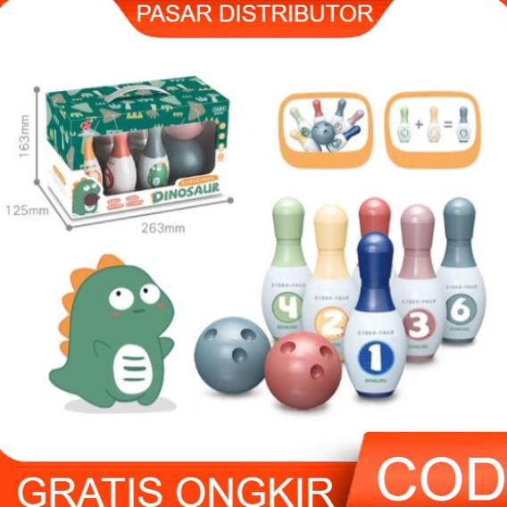 Jual ART K52O Mainan Anak DINOSAUR BOWLING BALL Set Pin Bowling Motif ...