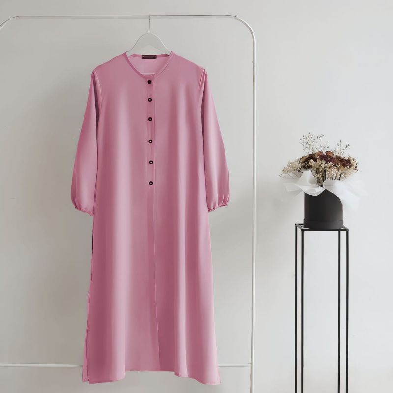 Jual Tunik Long Jumbo Atasan Wanita Crinkle lengan Kerut Model A Line ...